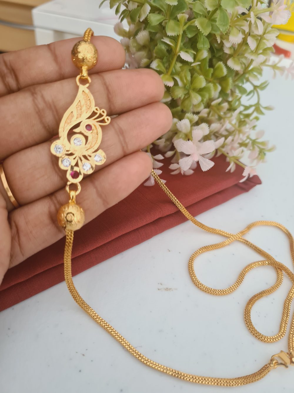 Peacock Thali chain-7001 – Sarah Collection