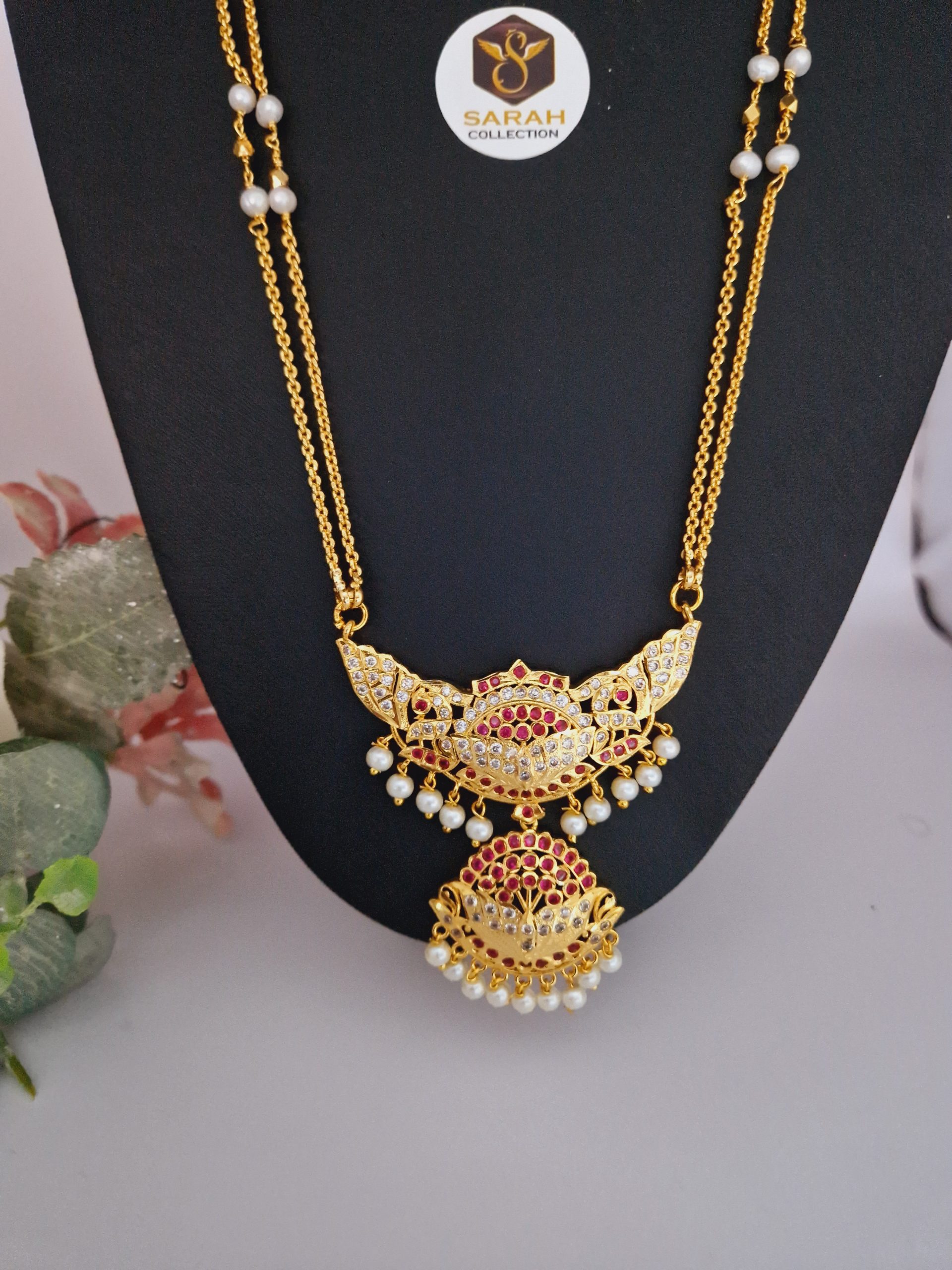 Traditional marakatha pathakkam chain-25071 – Sarah Collection