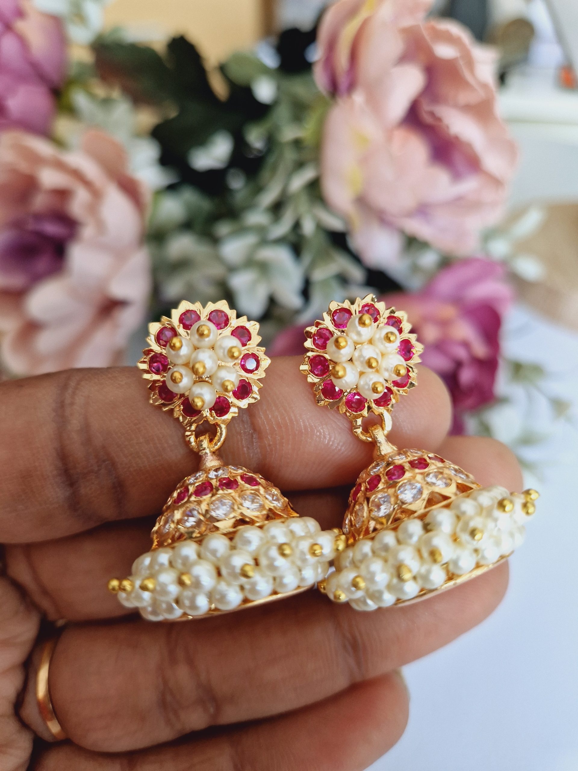 Pearls Jimiki with screw type-1241 – Sarah Collection